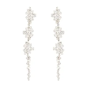 Simone Rocha Floral Crystal and Pearl Drop Earrings - White