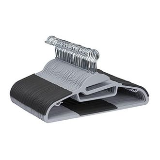 Amazon Basics Kunststoffbügel, gummibeschichtet, 50 Stück, Grau