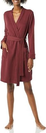 Amazon Essentials Peignoir Long en Tissu Nid DAbeille Léger (Grandes Tailles Disponibles) Femme, Bordeaux Intense, XXL