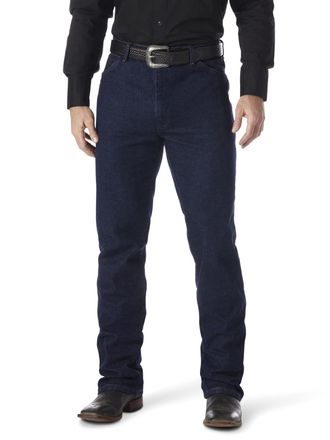 Wrangler Herren-Jeans mit geradem Bein im Cowboy-Schnitt, Marineblauer Stretch, Bundweite: 97 cm, beinlänge: 81 cm (38 W / 32 L)