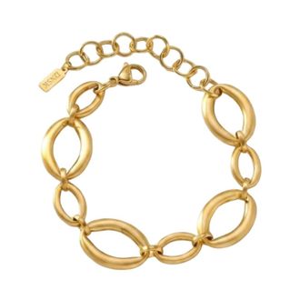 Dansk Copenhagen Sigrid Waterproof 18K Gold Plated Bracelet - Brushed Stainless Steel - Femme - Accessoires - Jaune - Taille: ONE Size