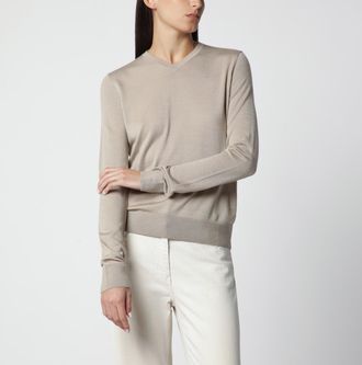 The Row Ondre Pullover aus Kaschmir und Seide in Taupe