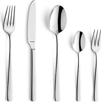 Amefa Fresh Besteckset 12 Personen, Besteck Set 60-teilig, Edelstahl Rostfrei, Besteck Spülmaschinenfest, Essbesteck, Tafelbesteck