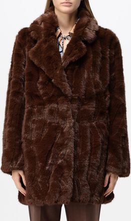 Joseph Ribkoff Manteau long en fausse fourrure avec col &agrave; revers