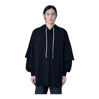 Rick Owens Tommy Hustler Hoodie - - Sweatshirts & Hoodies - Herren - Schwarzk - ONE SIZE
