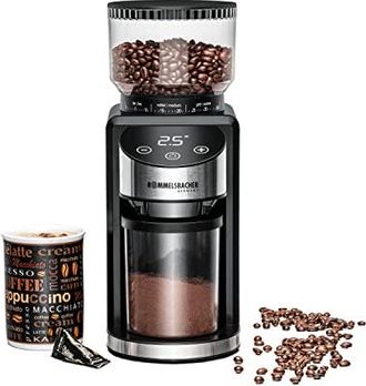 Rommelsbacher Kaffeemühle EKM 400 - Kegelmahlwerk, Antistatik-Funktion, 12 Portionen, Halterung für Siebträger, Mahlgrad in 35 Stufen, Bohnenbehälter 220 g, Pulverb