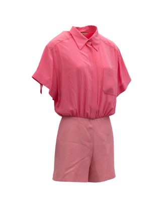 Valentino Garavani Womens Pink Shirt-Style Romper