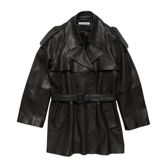 Acne Studios Leder Trenchcoat - - Jackets - Damen - Schwarzk - M