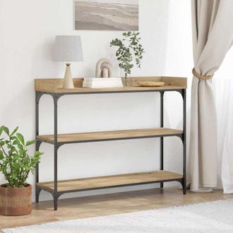 vidaXL Table Console avec &eacute;tag&egrave;re ch&ecirc;ne artisanal 100 x 30 x 80 cm Vidaxl