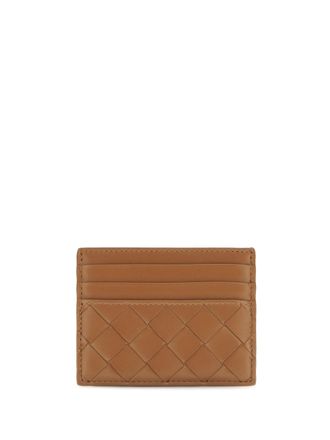 Bottega Veneta Womens Leather Card Holder Tannin Gold Calf Wallets & Purses