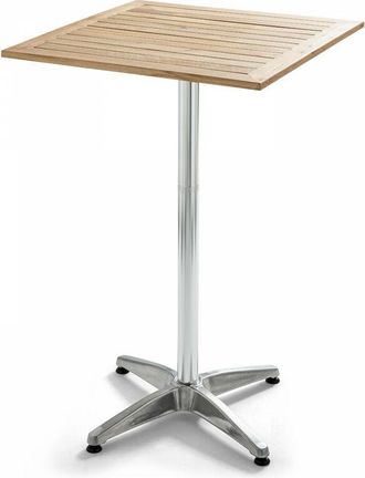 Oviala Table haute mange debout carr&eacute;e en aluminium et bois