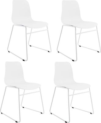 Kick Collection 4er Set Gartenstuhl Kiki - Wei&szlig; - Modern und Hochwertig - Kunststof en Metall - Erh&auml;ltlich in vielen Farben