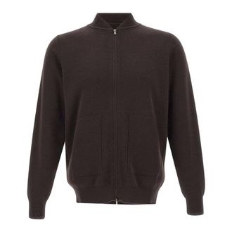 FILIPPO DE LAURENTIIS Cardigan zipp&eacute; en m&eacute;rinos - Homme - Pulls - Brun - Taille: XL