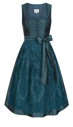 N&uuml;bler Dirndl N&Uuml;BLER Midi Dirndl Kerala, Damen, Gr. 36, EURO, blau, Obermaterial: 100% Polyester PES., Kleider, Topseller