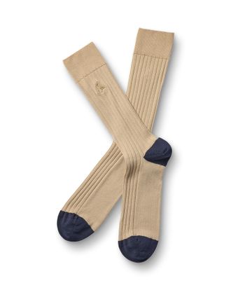 CHARLES TYRWHITT Rippstricksocken aus Baumwolle - Gelbbraun