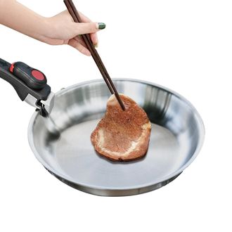 Generic Edelstahlpfannen mit abnehmbarem Griff, Antihaft-, Antihaft-, T&ouml;pfe und Pfannen ohne Beschichtung, tragbare Antihaft- f&uuml;r Zuhause und den Au&szlig;enbereich