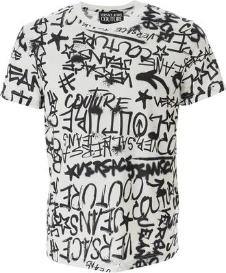 Versace Jeans Couture Homme, Tops, Blanc, Taille: S All Over Graffiti Tshirt