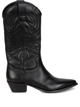 Christophe Lemaire bottes &agrave; empi&egrave;cements brod&eacute;s - Noir