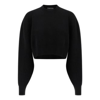 Tom Ford Skulpturales Doubleface-Sweatshirt aus Wolle und Kaschmir - - Knitwear - Damen - Schwarzk - XS