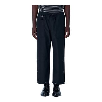 Comme Des Garçons Homme, Pantalons, Noir, Taille: M Pantalon en Laine et Lin à Cordon