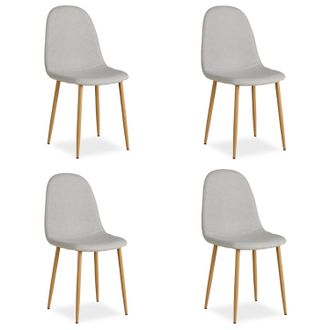 Homestyle4u 2337, Esszimmerst&uuml;hle 4er Set St&uuml;hle Grau Hell 4 St&uuml;ck Wohnzimmer Esszimmer K&uuml;chenstuhl Polstersessel Polsterstuhl