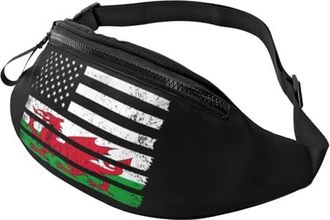 Generic Drapeau Gallois-Am&eacute;ricain Sacs Banane Polyvalent Sac De Voyage Unisexe Sacoche Ceinture Pour Femme Shopping Cyclisme 14X35Cm