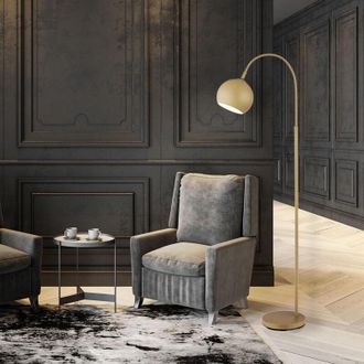 Globo Lighting Globo Lighting - led Lampadaire arche Lampadaire arche sable Salon, m&eacute;tal, 9W 810lm blanc chaud, LxlxH 46x25x150 cm