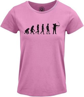 Fabulous T-Shirt Femme Col Rond Rose Evolution Tir à larc Sport Athlète Archer