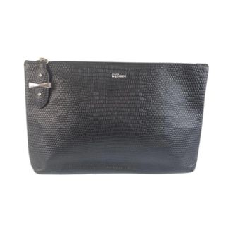 Alexander McQueen Pochette Pre-owned en cuir gaufr&eacute; - Femme - Pre-owned - Noir - Taille: ONE Size