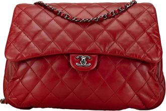 Chanel Hobo Bags - Maxi Lambskin 3 Accordion Flap - Gr. unisize - in Rot - f&uuml;r Damen