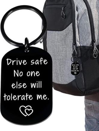 Generic Porte-cl&eacute;s de Saint-Valentin - Pendentif en cuir pour homme - Anneau en m&eacute;tal durable - Pendentif personnalis&eacute; &eacute;l&eacute;gant - Porte-cl&eacute;s de voiture classiq