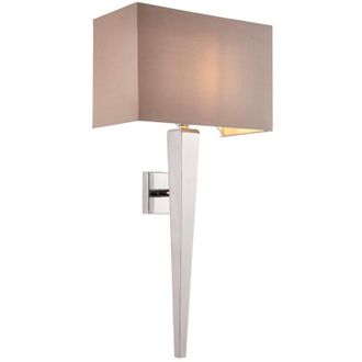 Endon Lighting Moreto - Applique murale dint&eacute;rieur &agrave; 1 ampoule chrome avec abat-jour effet soie gris, B22 - Endon