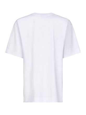 Dries Van Noten Mens White Cotton Jersey Oversized T-Shirt T-Shirts And Polos
