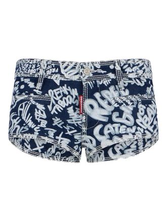 Dsquared2 Rebel Hibiscus Shorts mit Blumenmotiv - Blau