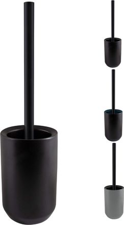 Spirella WC Bürste Toilettenbürste Klobürste Jaro Steingut 11 x 41,5 cm-Schwarz, Noir Brillant_Noir Mat