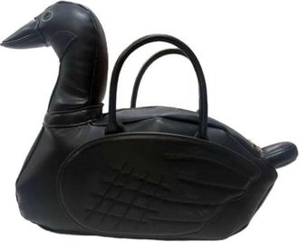 Generic 3D Black Swan PU Leather Crossbody Bag for Women, Fashion Street Style One-Shoulder Purse with Strap for Daily Use (Black)