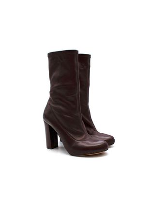 Chloé burgundy stretch-leather heeled boots Size 38
