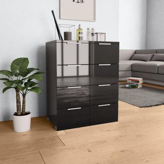 vidaXL Sideboard Hochglanz-Schwarz 60x35x80 cm Holzwerkstoff Vidaxl