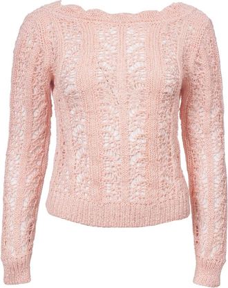 Ermanno Scervino Femme, Pulls, Rose, Taille: 36 FR Maille col rond