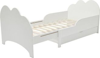 Vente-Unique Vente-unique - Lit évolutif 90 x 140/170/200 cm avec tiroir - Pin et mdf - Blanc - teonia