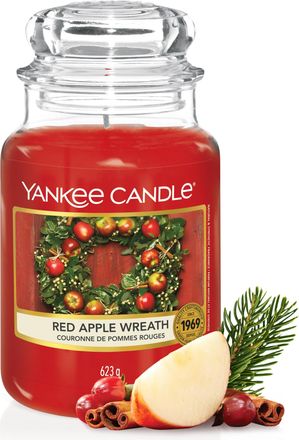 Yankee Candle Company Duftkerze im Glas (gro&szlig;) | Red Apple Wreath | Kerze mit langer Brenndauer bis zu 150 Stunden | Perfekte Geschenke f&uuml;r Frauen