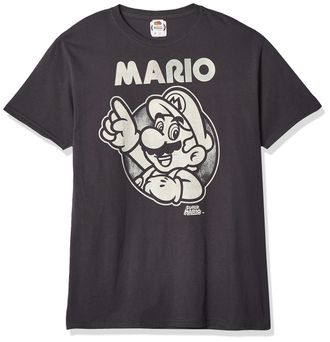 Nintendo Herren So Mario T-Shirt, Dunkelgrau, Klein