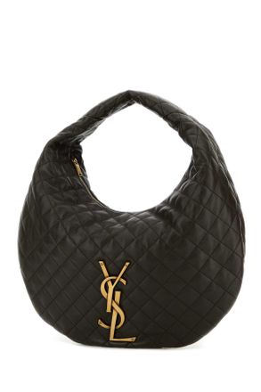 Saint Laurent Womens Mud Nappa Leather Icare Shoulder Bag Lightmusk Borse A Mano