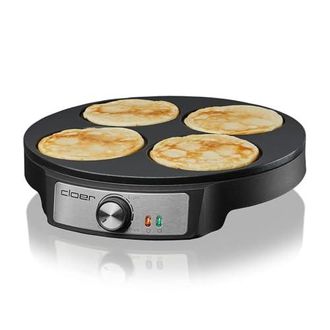 Cloer Cloer 6625 Pancake Maker, Mini Pancakes, pour 4 petites pancakes de dun diam&egrave;tre de 11 cm, 1200 W, rev&ecirc;tement antiadh&eacute;sif, comprend un tourne-pancake,