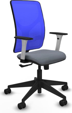 Piqueras y Crespo B&uuml;rostuhl aus Stoff mit wei&szlig;en und schwarzen Armlehnen, h&ouml;henverstellbare Lendenwirbelst&uuml;tze, ausgestattet mit 3 Positionen und Schneideschaum, Blau/G