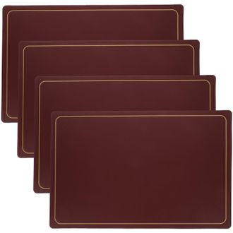 Garneck 4 St&uuml;ck PU Leder Tischset Rustikal Klein Verschlei&szlig;fest Hitzeisolierend Wasserabweisend Platzsparend Tischsets f&uuml;r Esstisch K&uuml;che Buffet