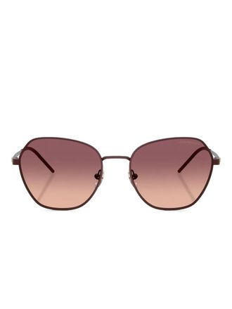 Emporio Armani Sonnenbrille mit geometrischem Gestell - Matte Bordeaux