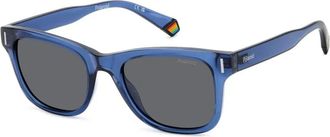 Polaroid unisex, Accessoires, Bleu, Taille: 51 MM Monture Carr&eacute;e Lunettes de Soleil Polaris&eacute;es Bleues