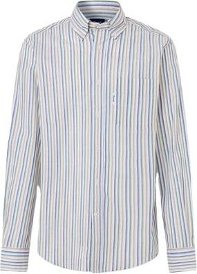 Fa&ccedil;onnable Chemise droit col italien ray&eacute;e en coton