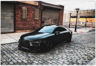 Generic Foto Bild Poster Wandkunst Dekor 200x135cm Schwarz Auto Audi RS Nr. H3445M_PL1AL